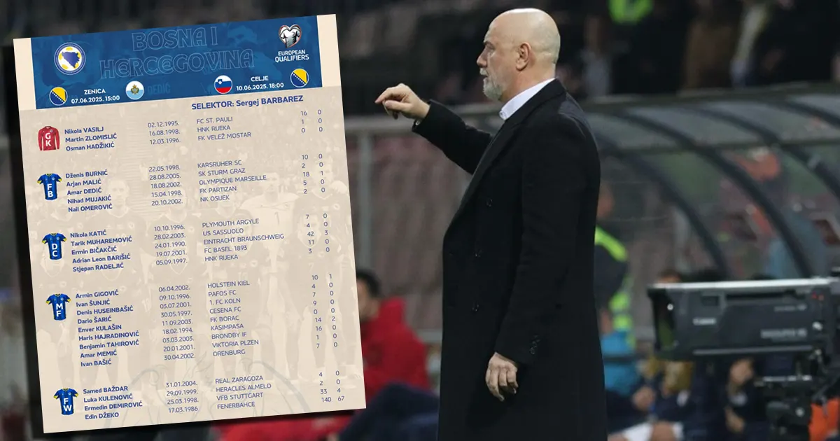 Barbarez objavio spisak za utakmice protiv Slovenije i San Marina: "Proširili smo kadar"